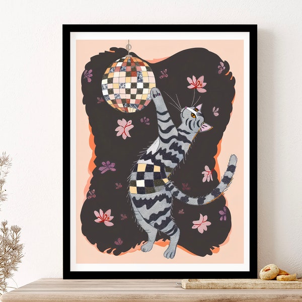 Checkerboard Cat - Etsy