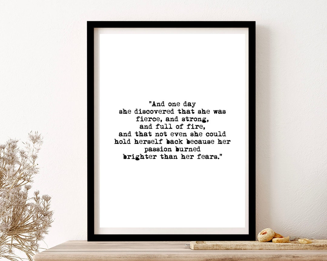 Fierce and Strong Quote Typography Wall Art Print Poster Framed Art ...