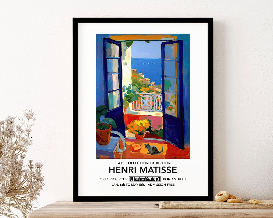 Henri Matisse Amalfi Coast Italy Cat by the Window Exhibition Wall Art Print Poster Framed Art ...