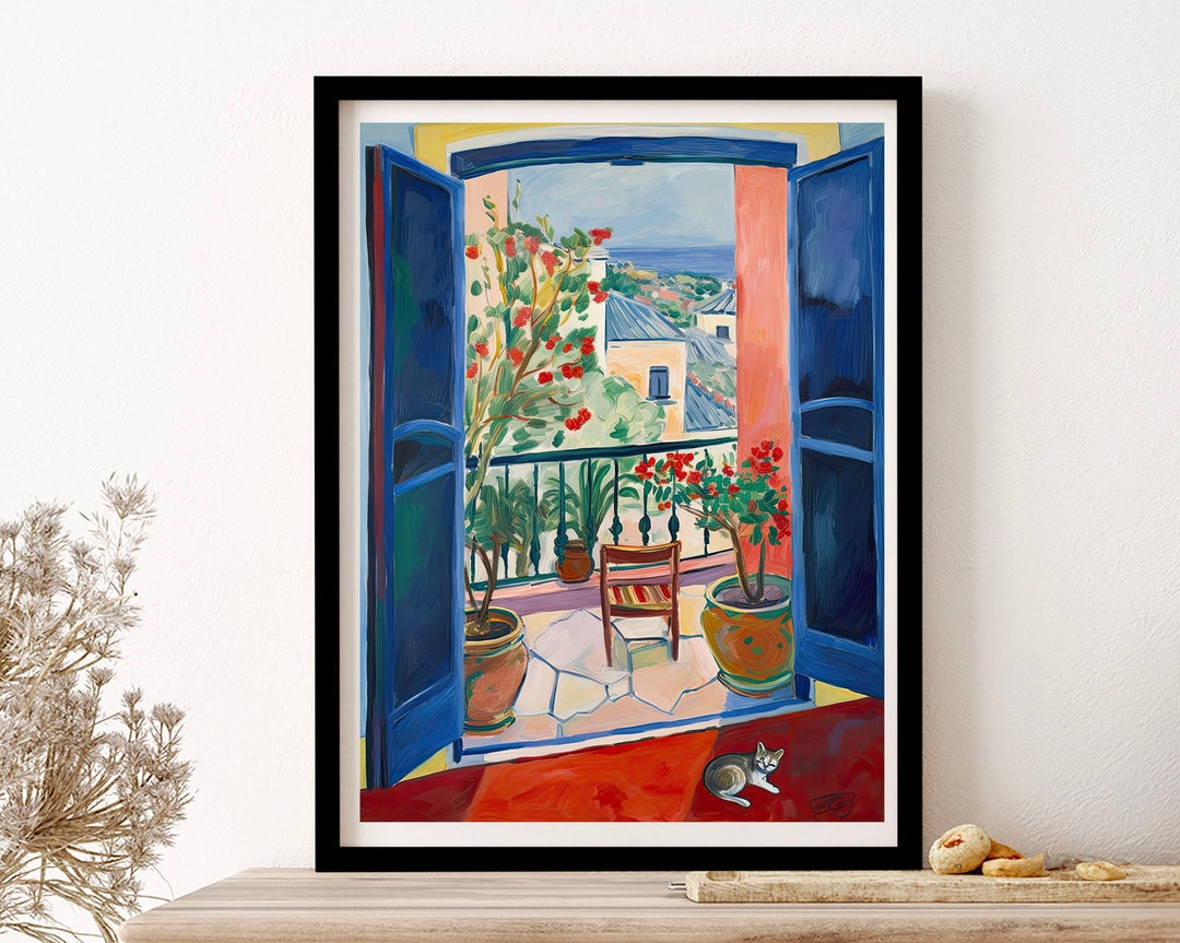 Henri Matisse Amalfi Coast Italy Small Cat by the Window Wall Art Print ...