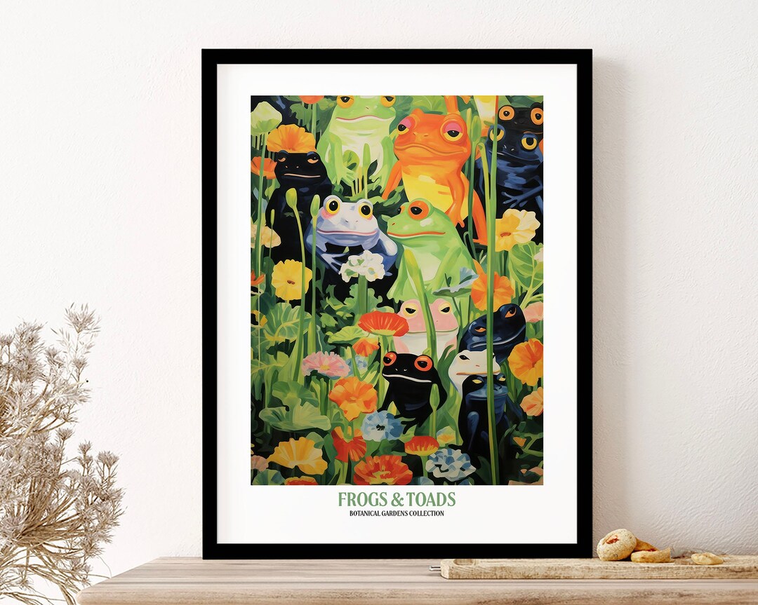 Frogs and Toads Garden Poster Wall Art Print Poster Framed Art Gift - Etsy