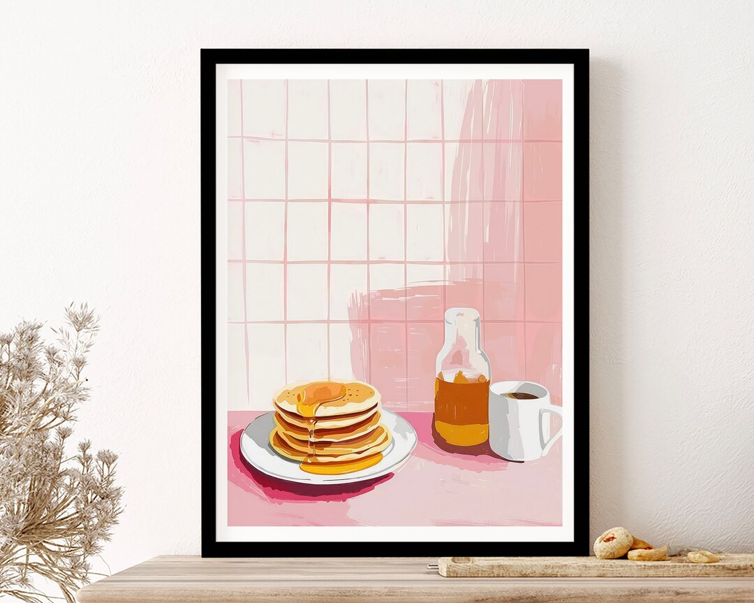 Coffee Pancakes Food Kitchen Wall Art Print Poster Framed Art Gift - Etsy