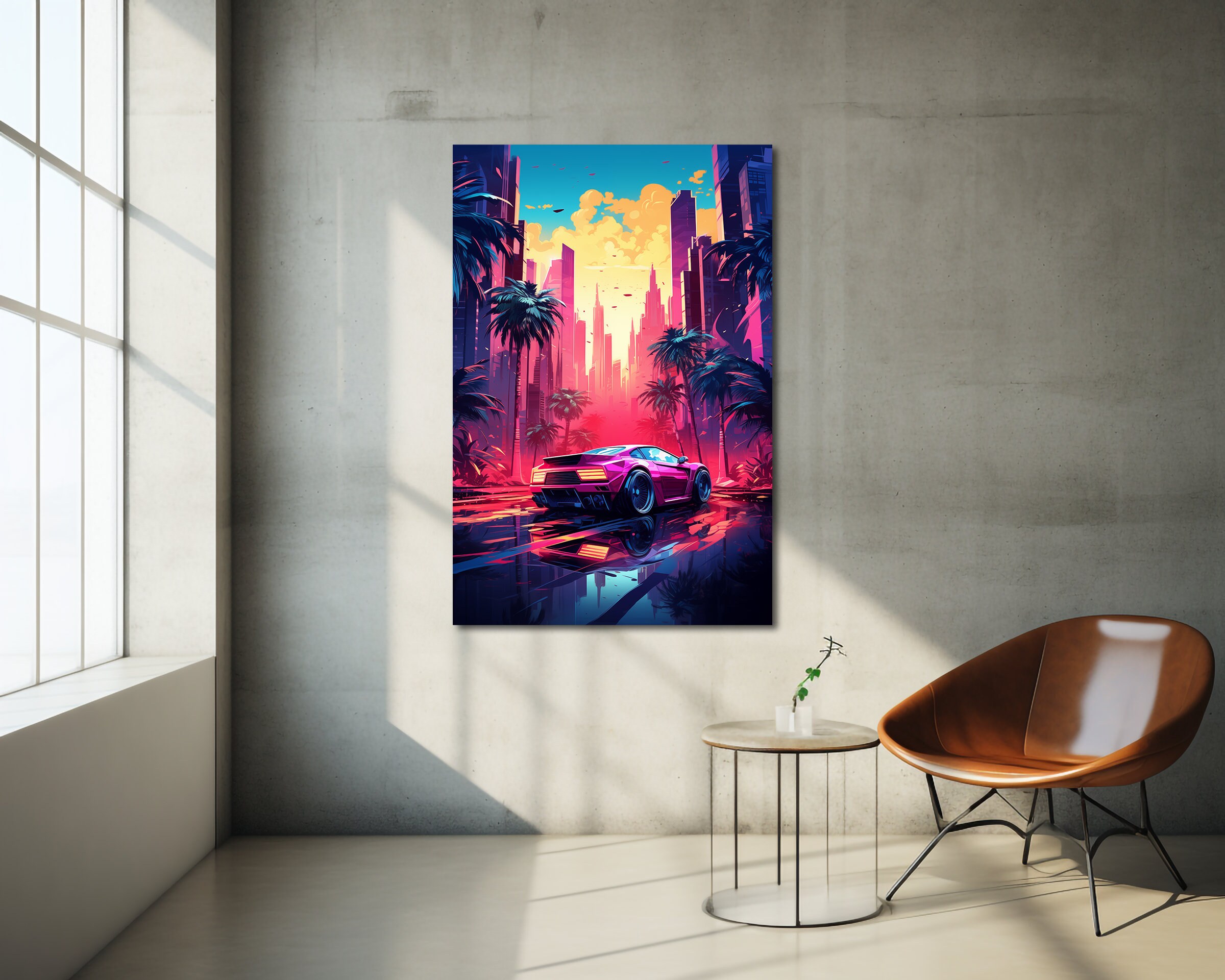Synthwave Futuristic City Poster Synthwave Wall Art - Etsy