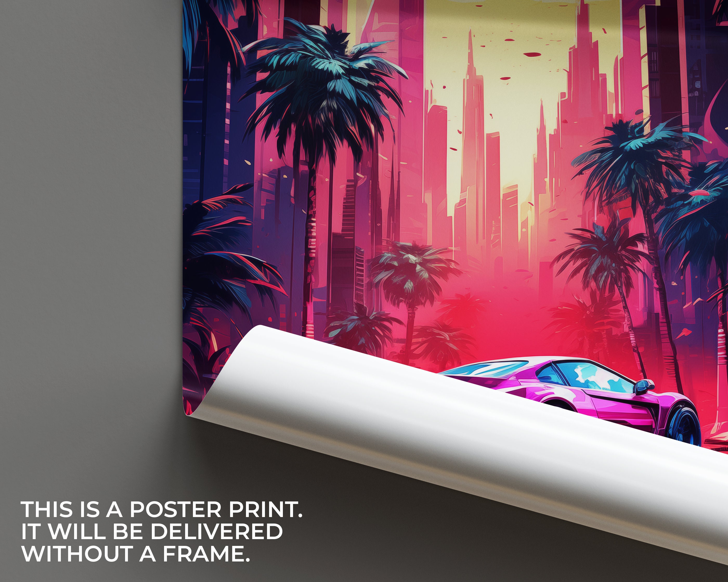 Synthwave Futuristic City Poster Synthwave Wall Art - Etsy