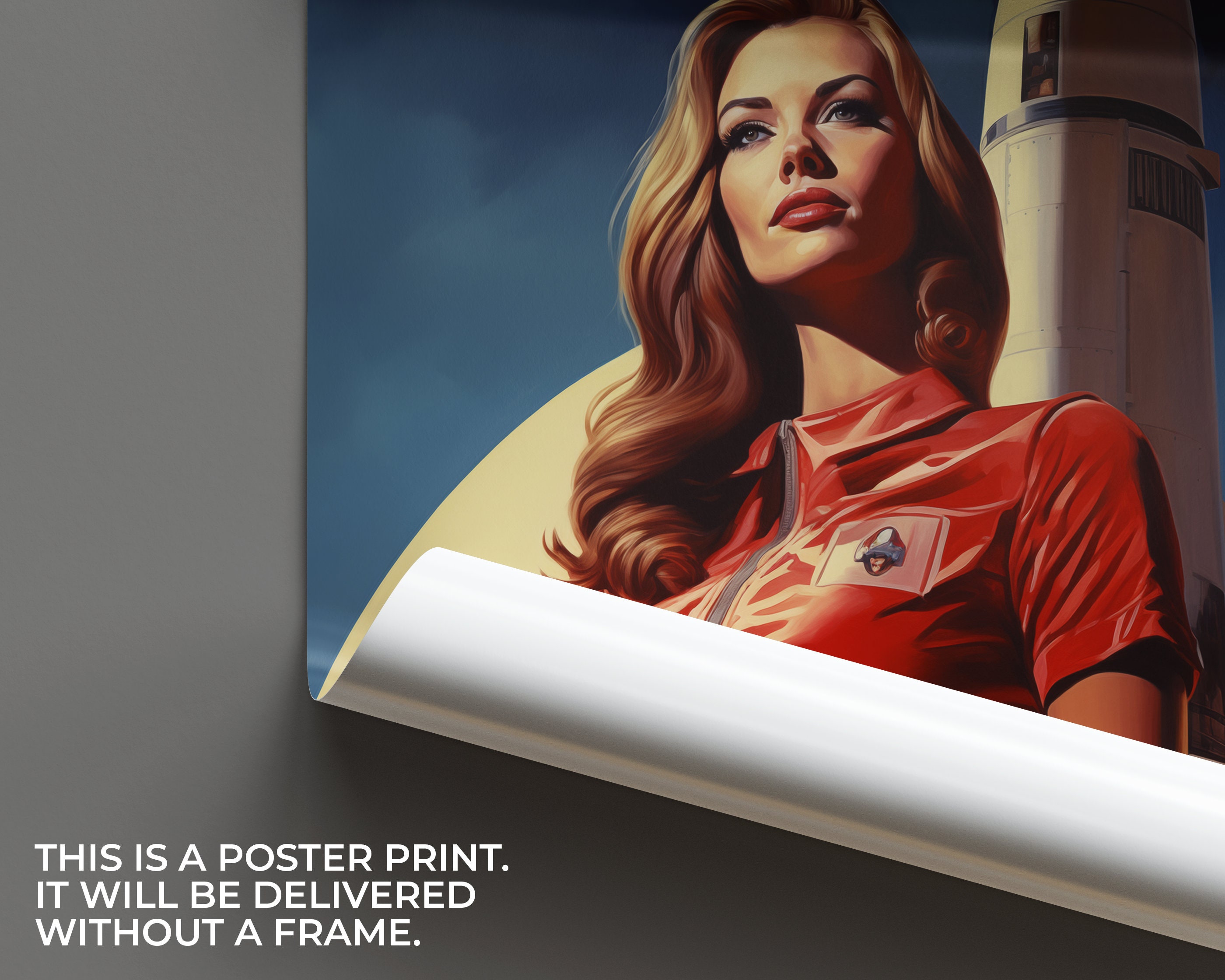 Retro Futuristic Female Astronaut Poster Space Rocket Science Fiction ... Retro Futuristic Female Astronaut Poster Space Rocket Science Fiction ...