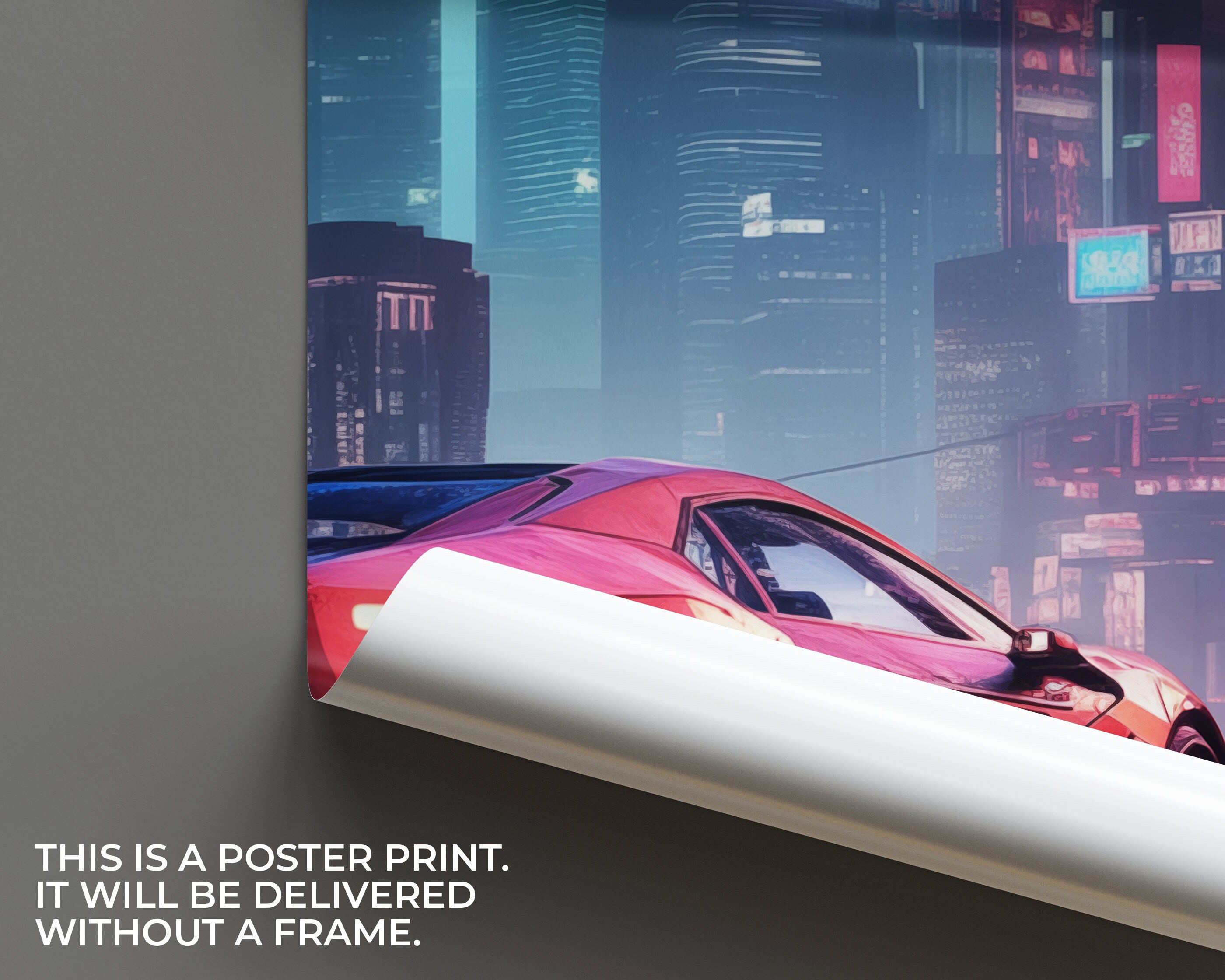 Cyberpunk Car and Night City Poster | Set of 3 Posters | 3 Piece Wall ...