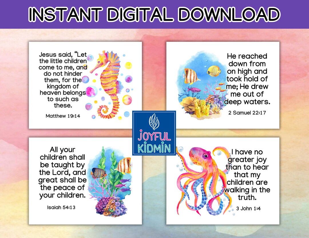 Ocean Themed - Bible Scripture Prints (8.5 X 11), Children's Ministry ...
