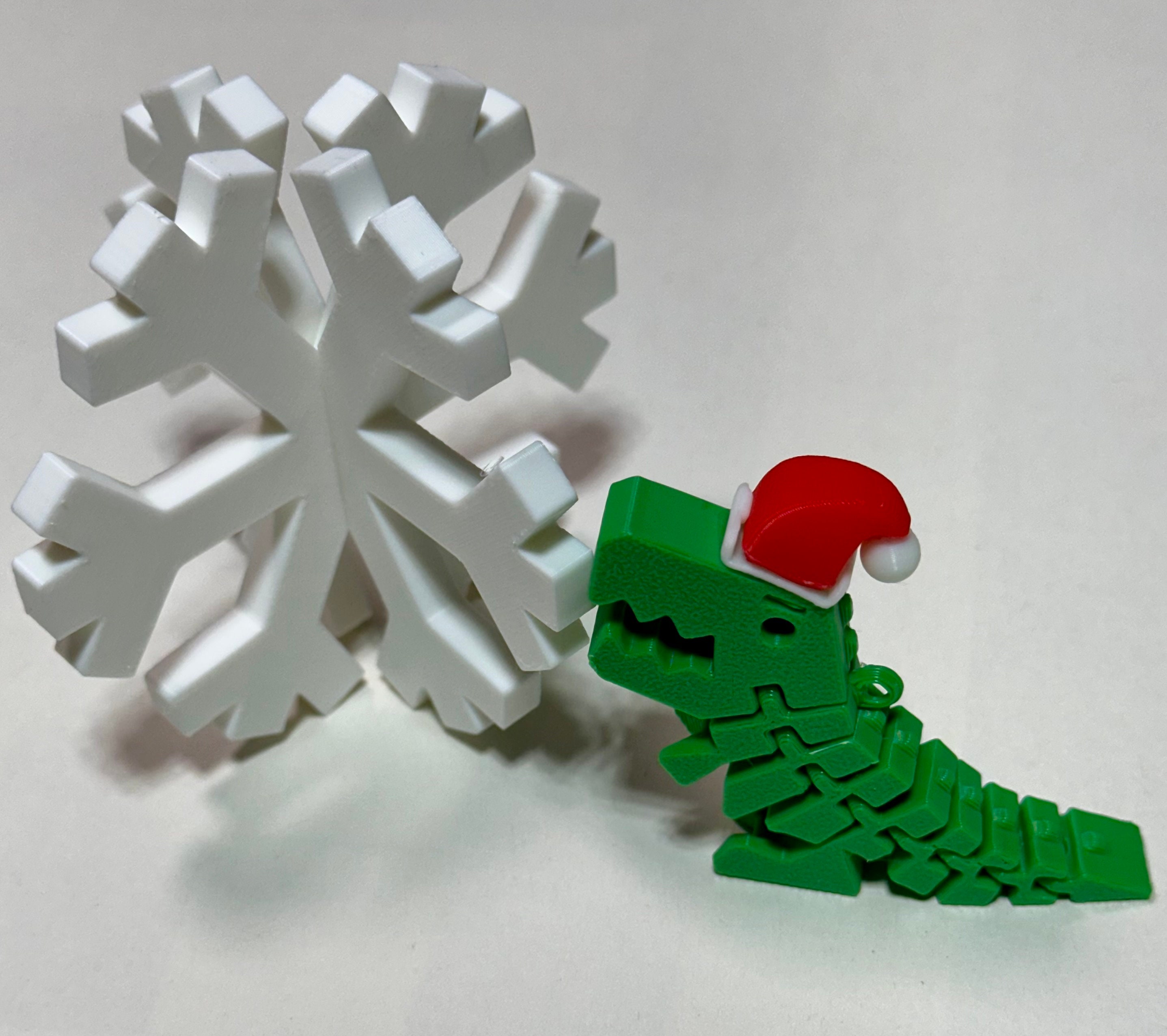 Festive 3D Printed Flexible T-rex With Santa Hat - Etsy