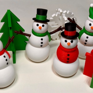 3D Printed Posable Snowman Christmas Decoration - Etsy