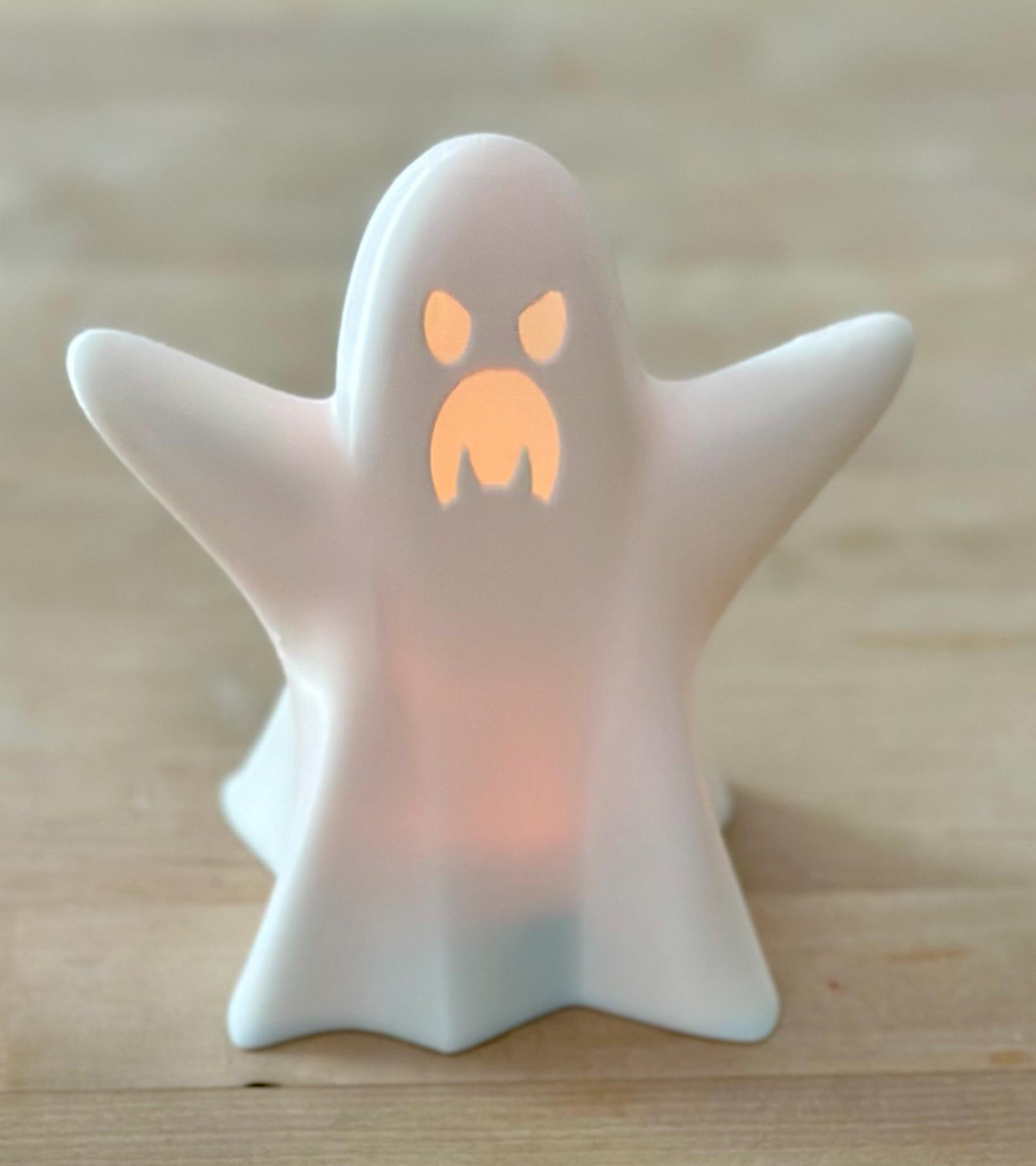 Spooky 3D Printed Ghost Tea Light Decoration – Halloween LED Candle ...