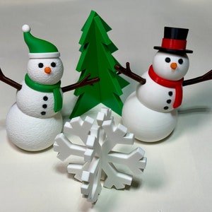 3D Printed Posable Snowman Christmas Decoration - Etsy