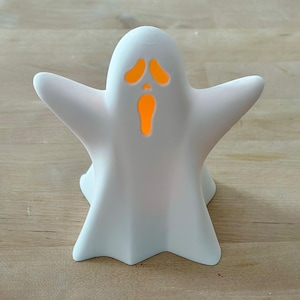 Spooky 3D Printed Ghost Tea Light Decoration – Halloween LED Candle ...