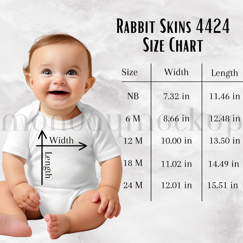 Rabbit Skins 4424 Size Chart, Sizing Guide, Infant Bodysuit, Size Chart ...