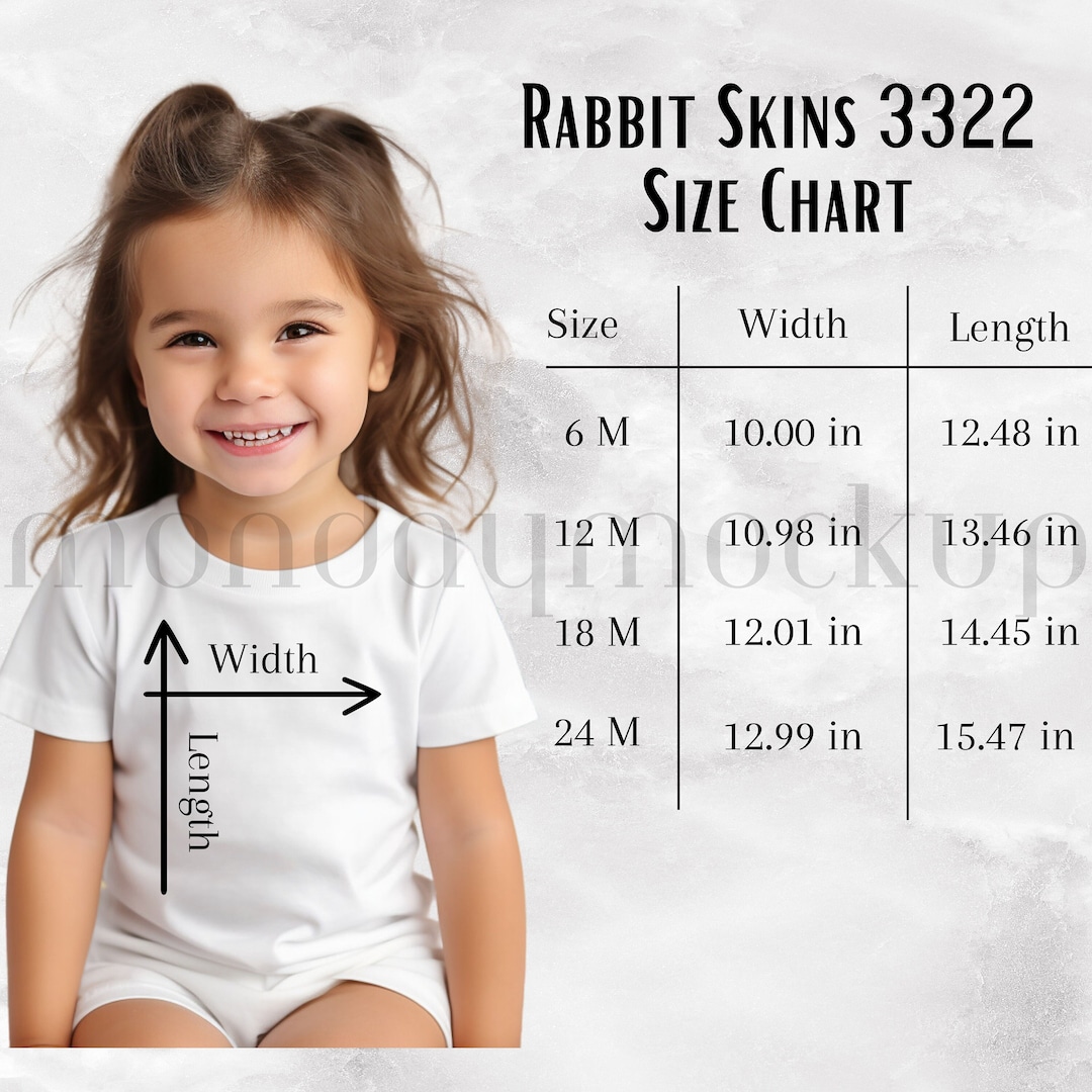 Rabbit Skins 3322 Size Chart, Sizing Guide, Infant Bodysuit, Size Chart ...