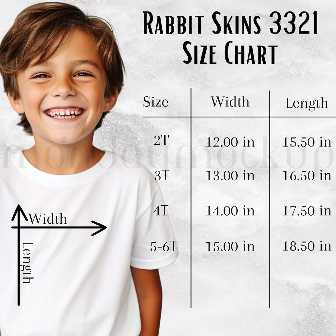 Rabbit Skins 3321 Size Chart, Sizing Guide, Kid Tshirt, Size Chart, Kid ...