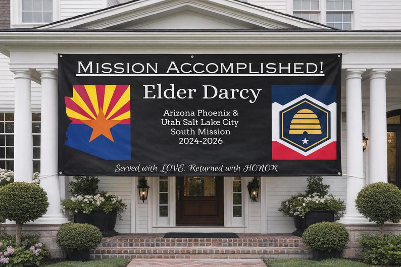 LDS Missionary Banner | Mission Accomplished Sign | Custom Mission ...