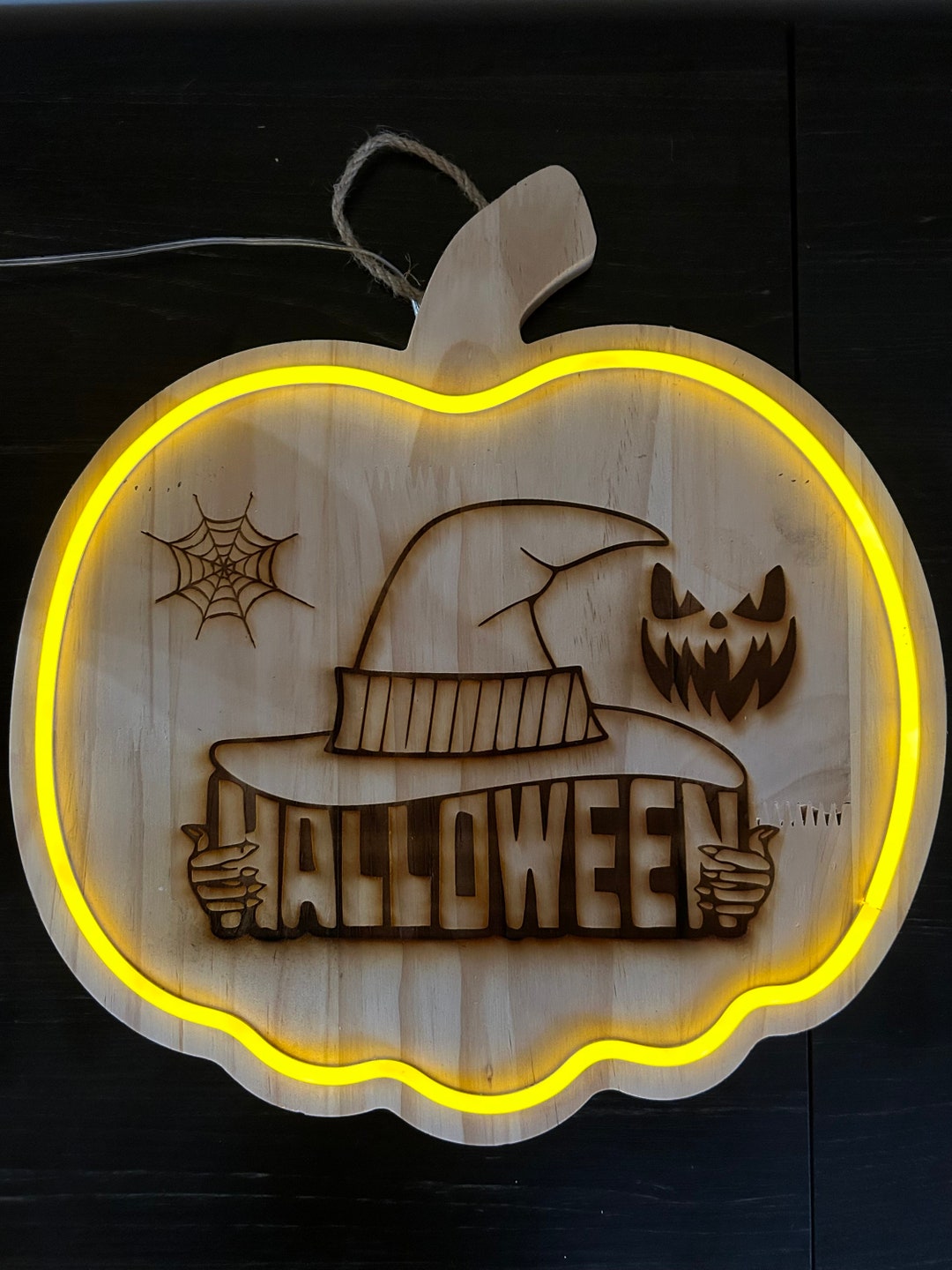 Light up Wood Halloween Sign - Etsy