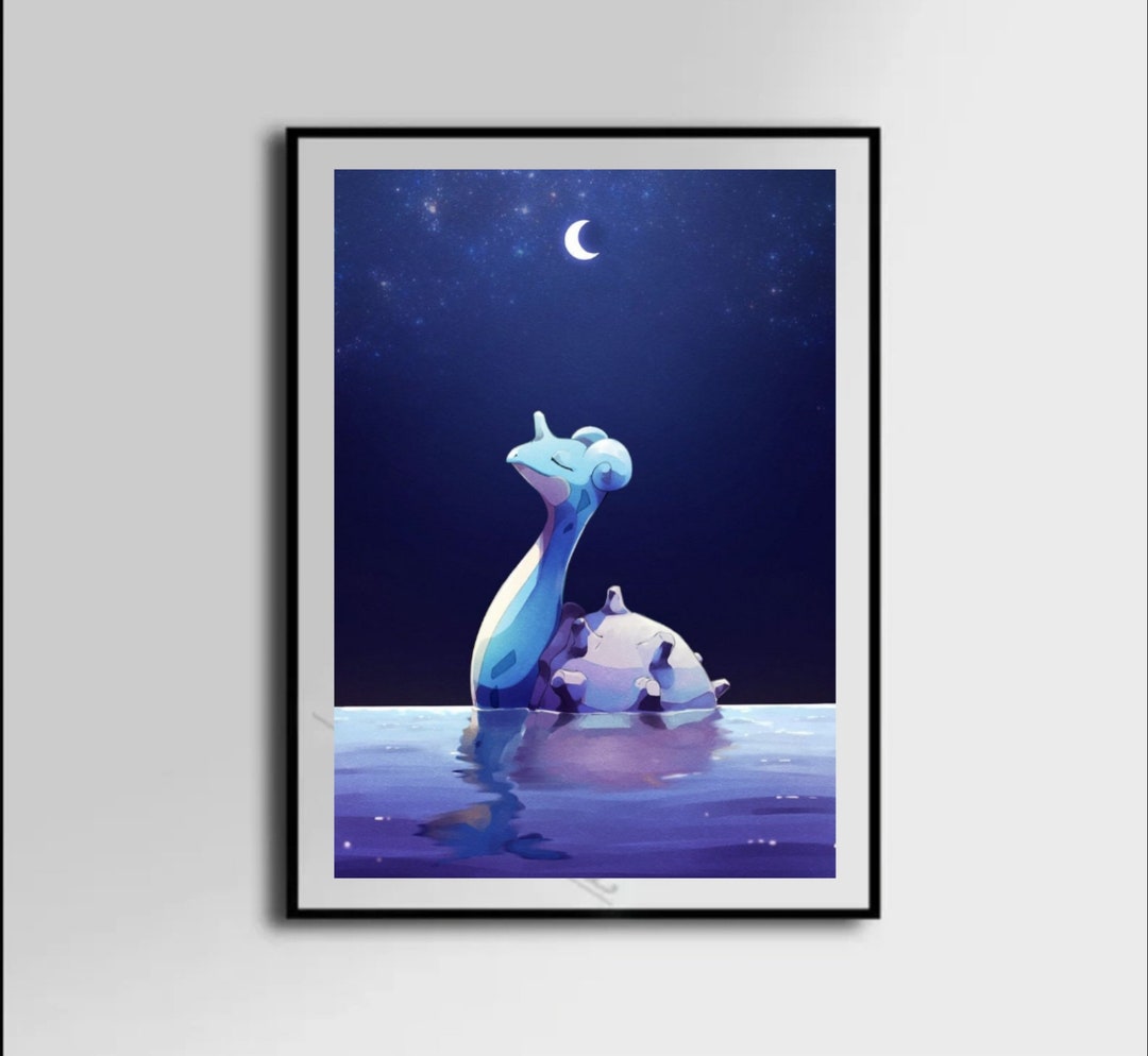 Lapras Moonlight Pokeart Canvas Poster Anime Wall Art Home Decor - Etsy