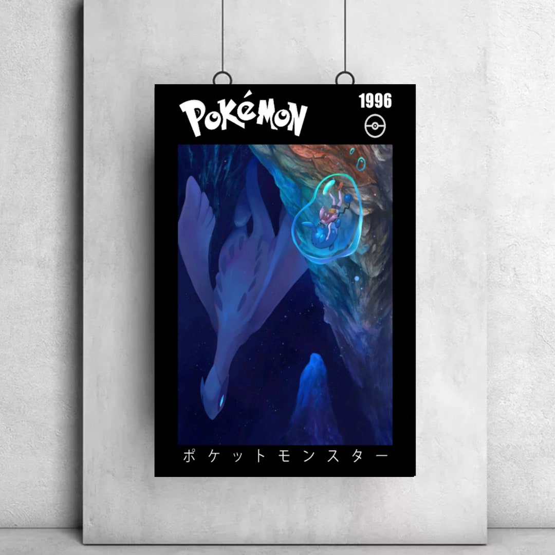 Lugia & Marill Swimming Pokemon Art Anime Canvas Poster Wall Art Home ...