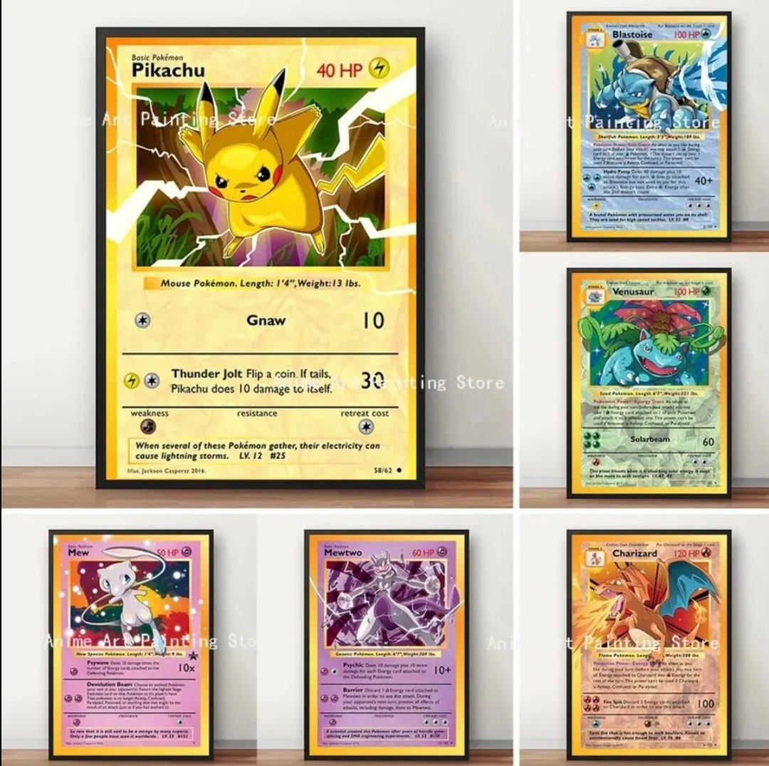 Pokemon TCG Canvas Poster Anime Wall Art Home Decor - Etsy