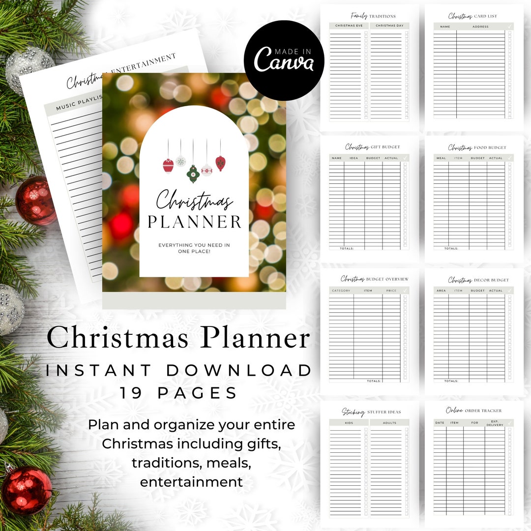 Christmas Planner Printable - INSTANT DOWNLOAD, Holiday Planner, Gift ...
