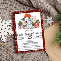 White Elephant Gift Exchange Invitation: Christmas Party Invite Canva ...