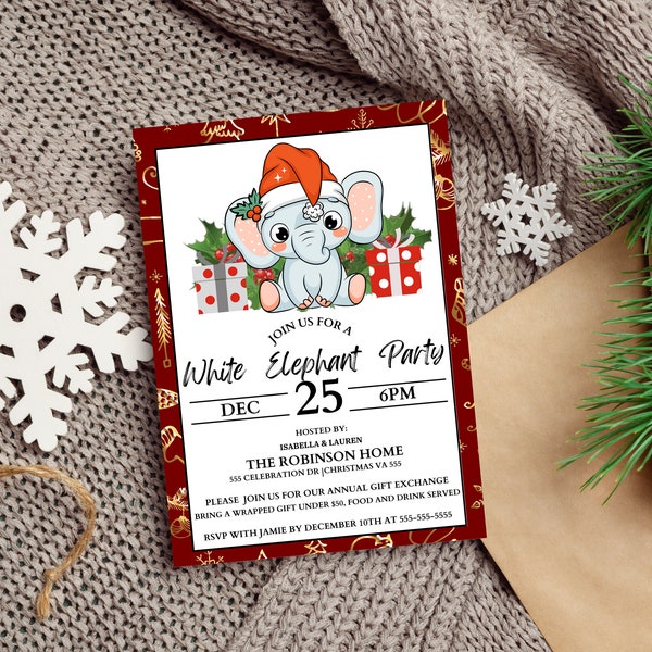 Elephant Invitation - Etsy