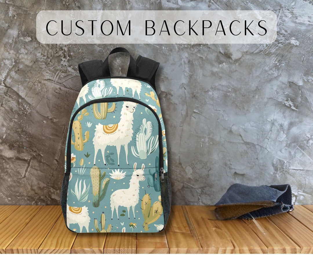 Llama Backpack and Lunch Box Boys Custom Backpack Back to School ...
