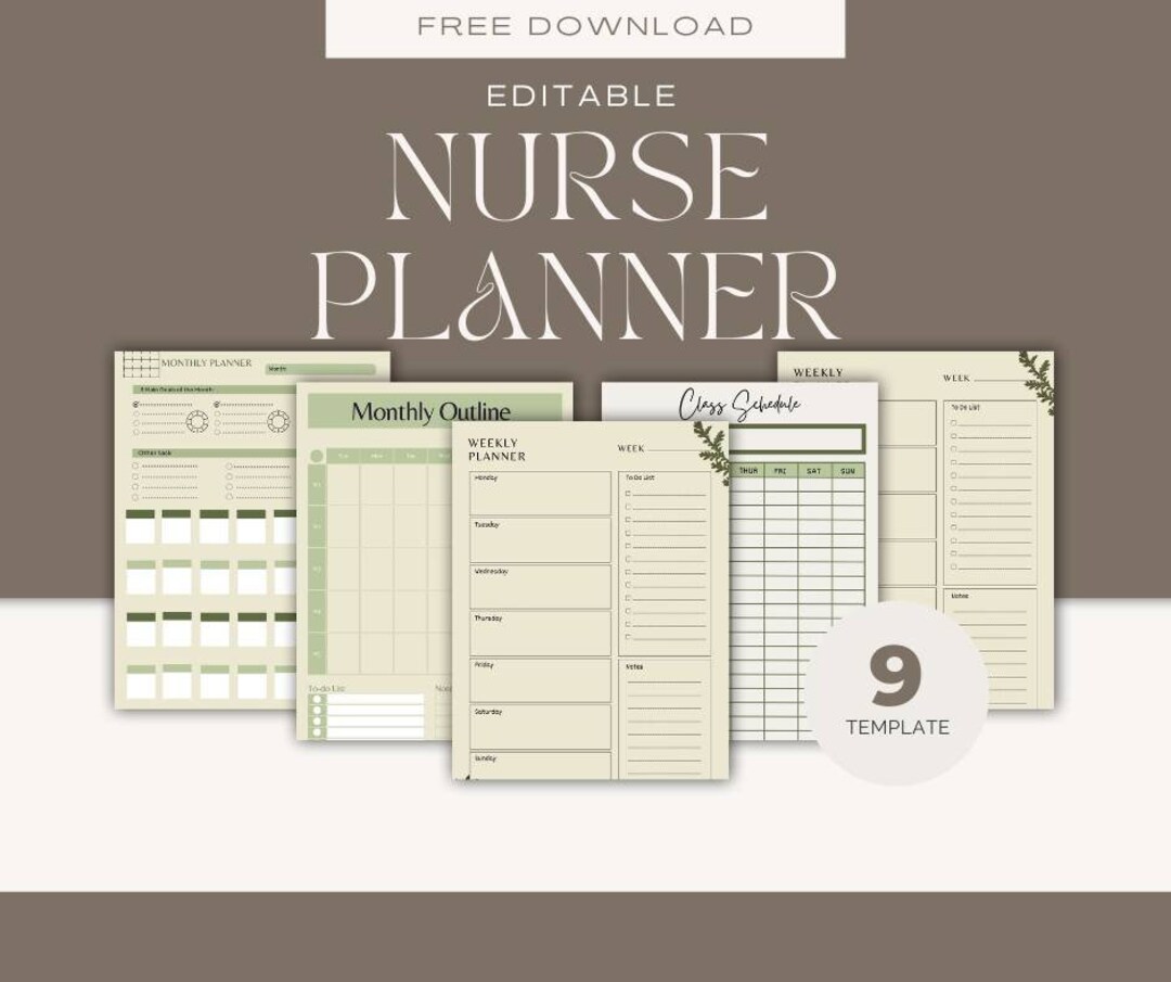 Nursing Student Digital Planner, Undated Nursing School Planner ...