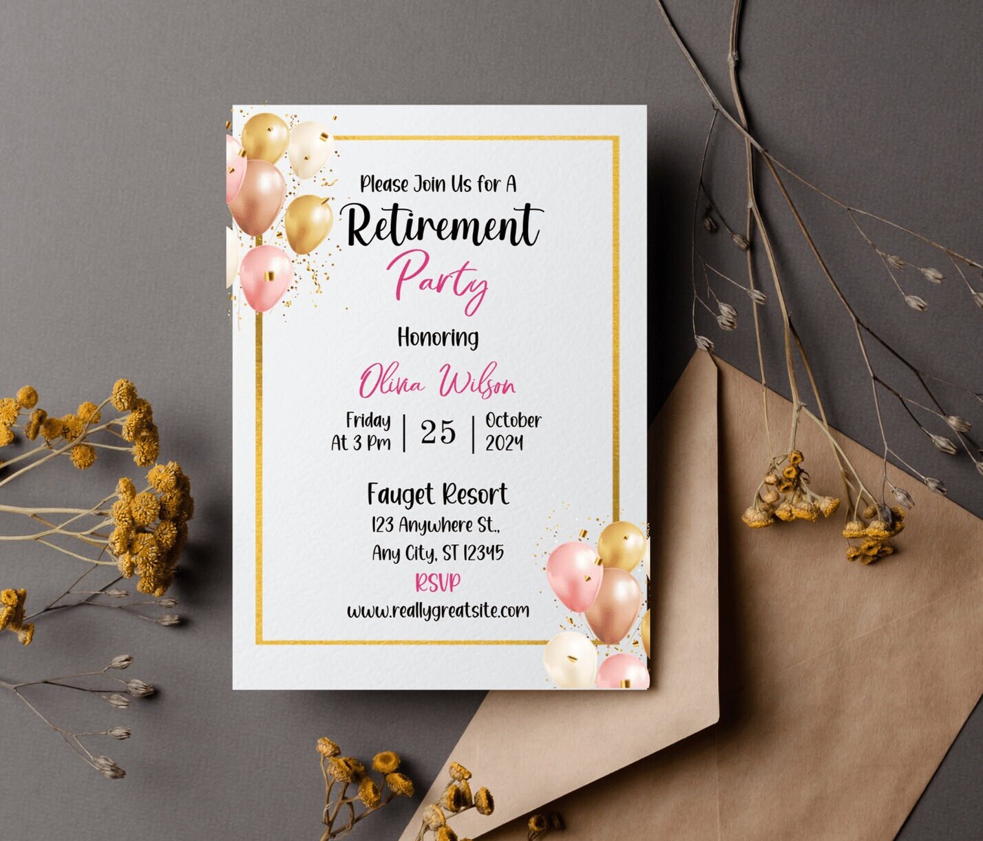 Retirement Party Invitation Retirement Invitation Instant Download ...