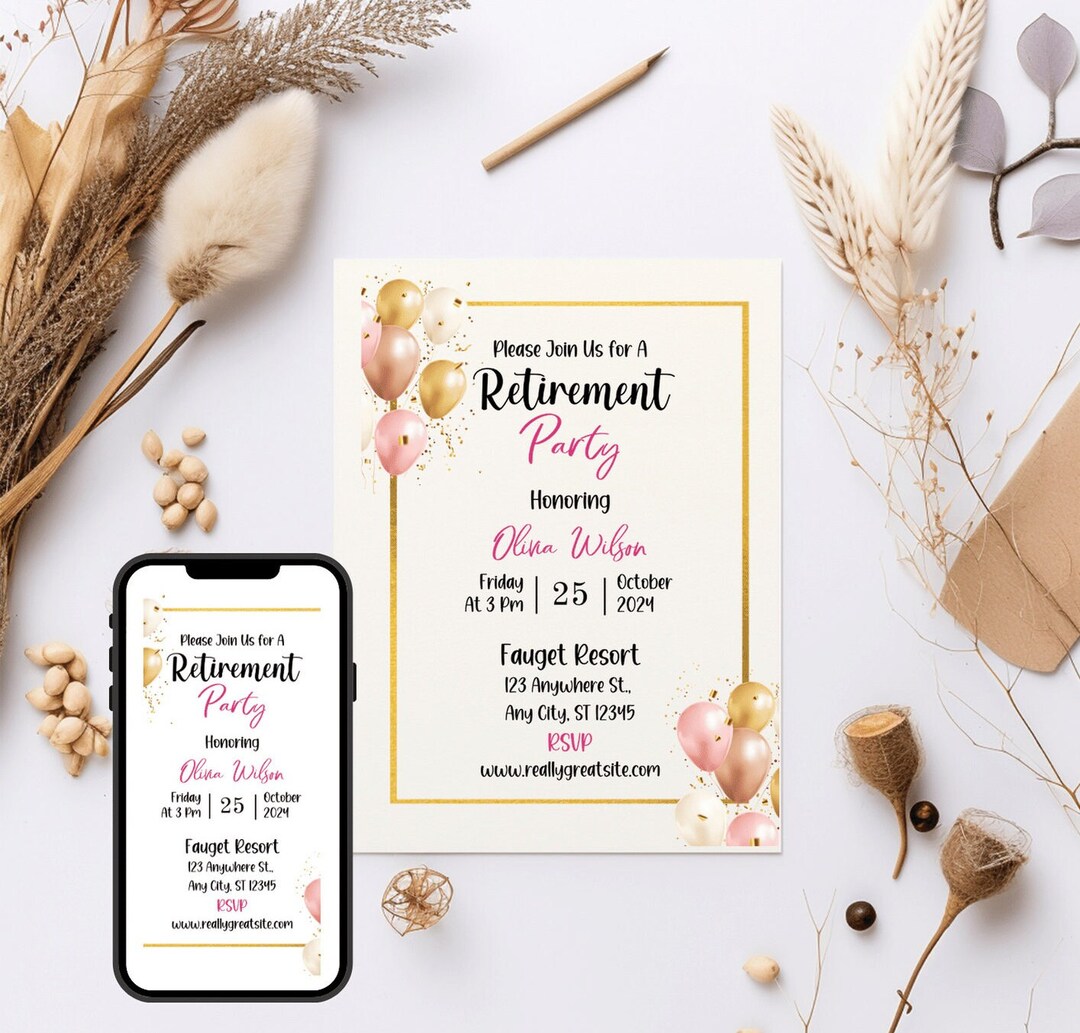 Retirement Party Invitation Retirement Invitation Instant Download ...