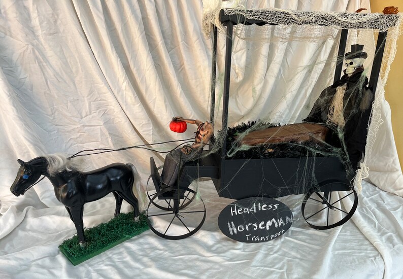 Unique Headless Horseman Carriage and Horse - Etsy