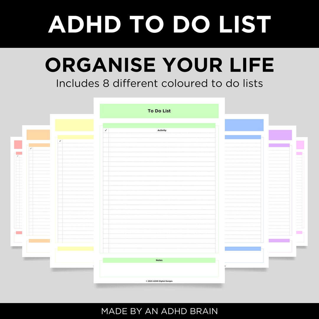 ADHD to Do List for Neurodivergents Teachers Students - Etsy UK