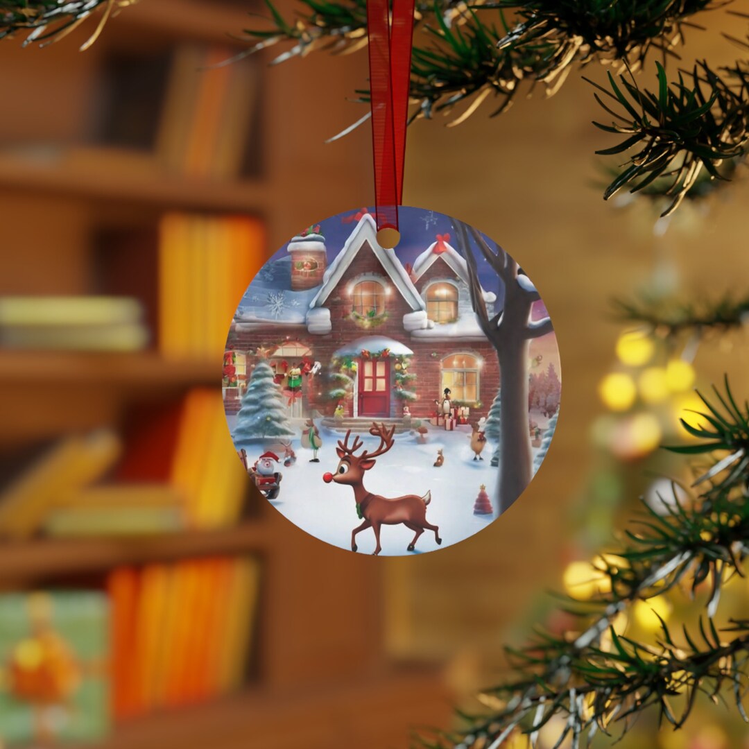 Christmas Rudolph Inspired Metal Ornament - Etsy