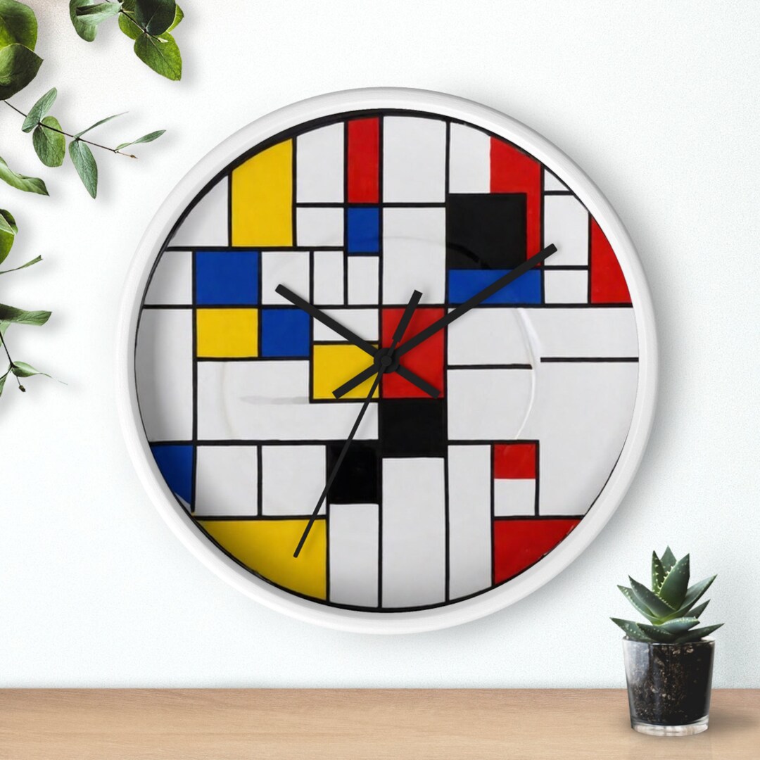 Mondrian Inspired Wall Clock - Etsy