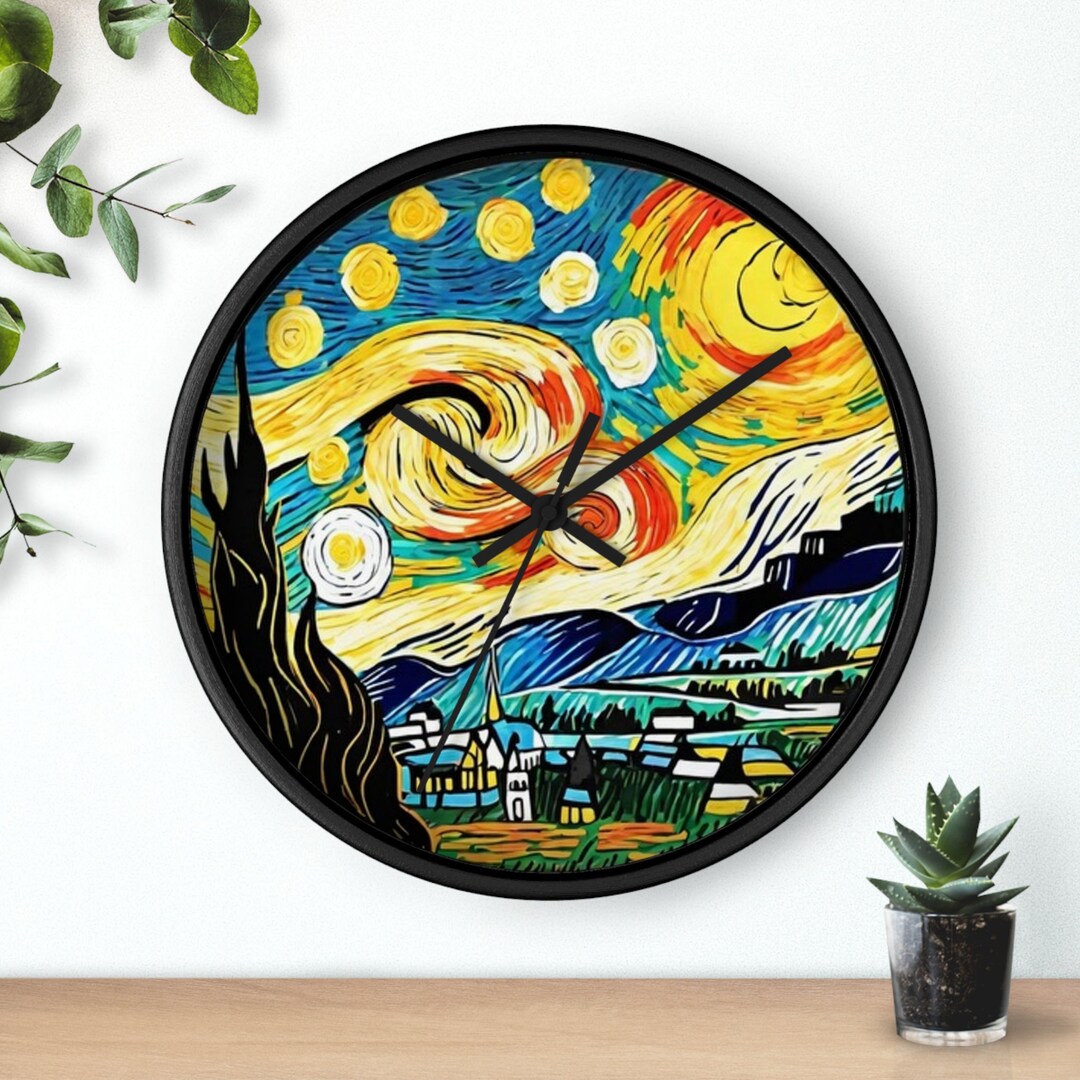 Van Gogh Inspired Wall Clock - Etsy