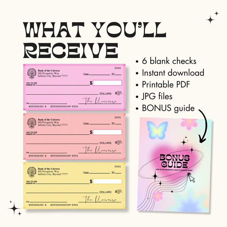 Abundance Checks for Manifesting Money | Manifestation Checks | Vision ...