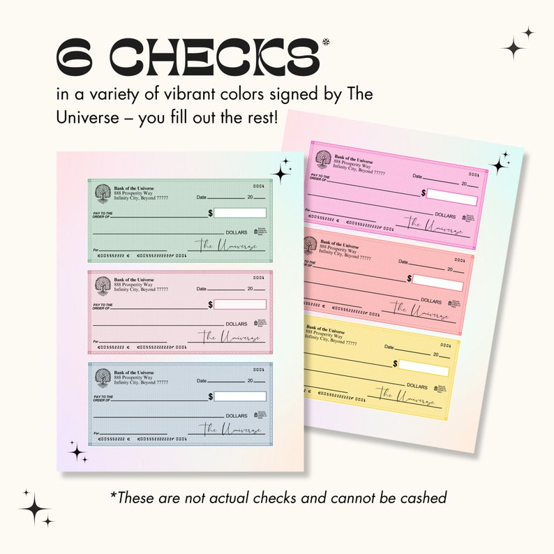 Abundance Checks for Manifesting Money | Manifestation Checks | Vision ...
