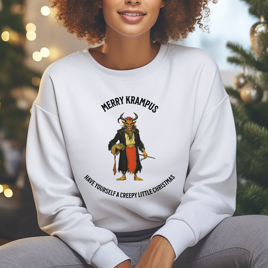 Creepy Merry Krampus, Christmas Krampus Sweater, Merry Krampus Sweater ...