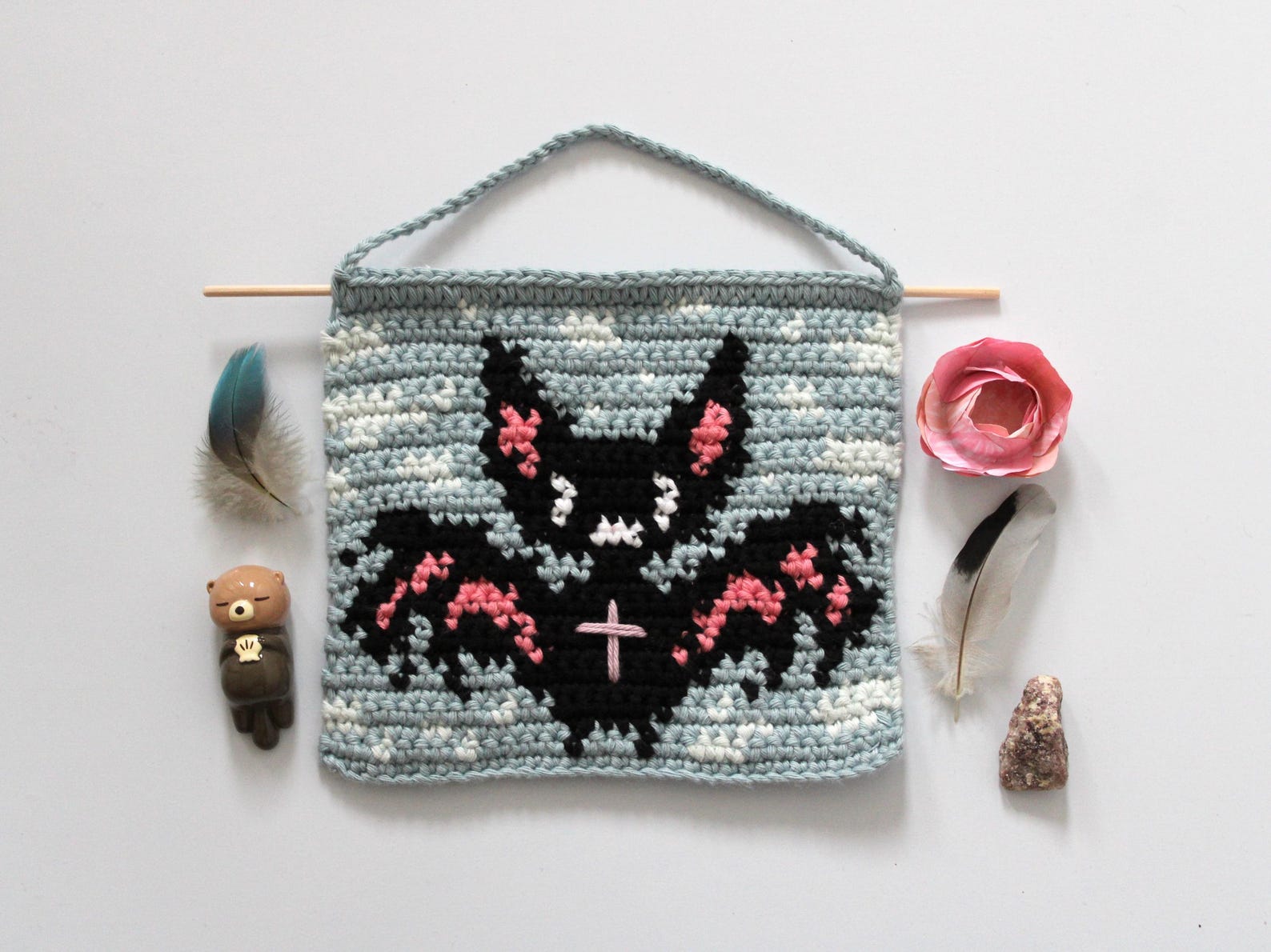 Bat Tapestry Crochet Pattern | Goth Wall-hanging (PDF Pattern) - Etsy