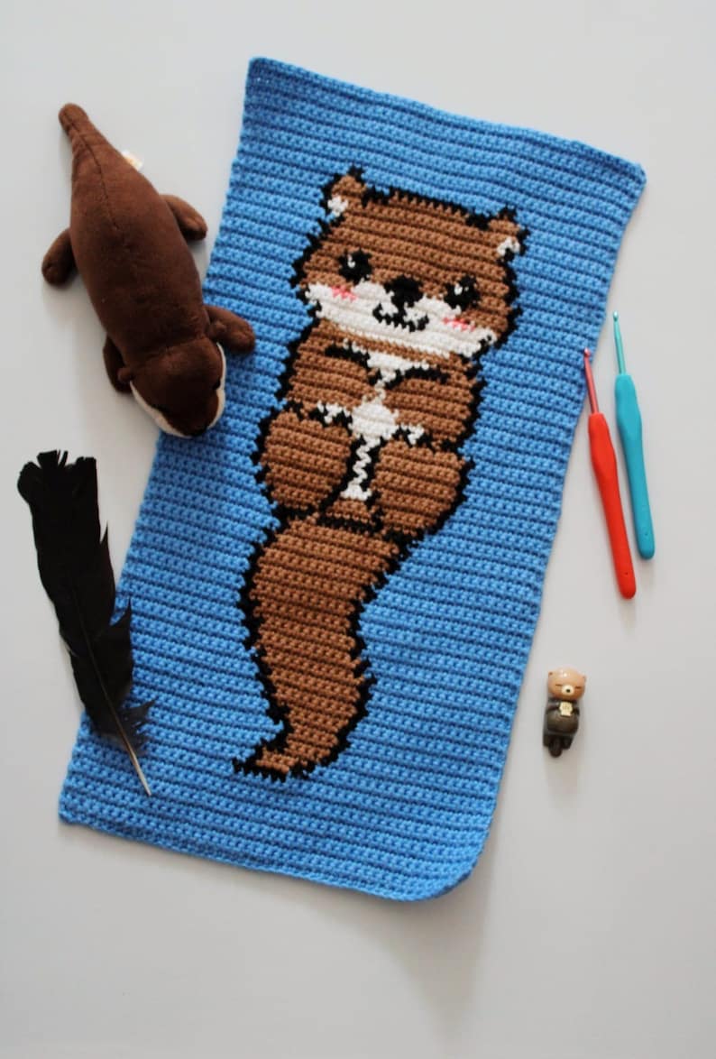 Otter PDF Tapestry Crochet Pattern | Wall Hanging PDF Pattern - Etsy