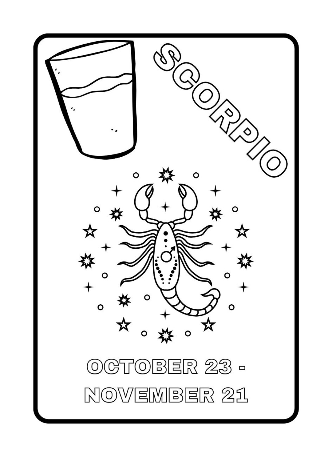 Scorpio Zodiac Coloring Page - Etsy
