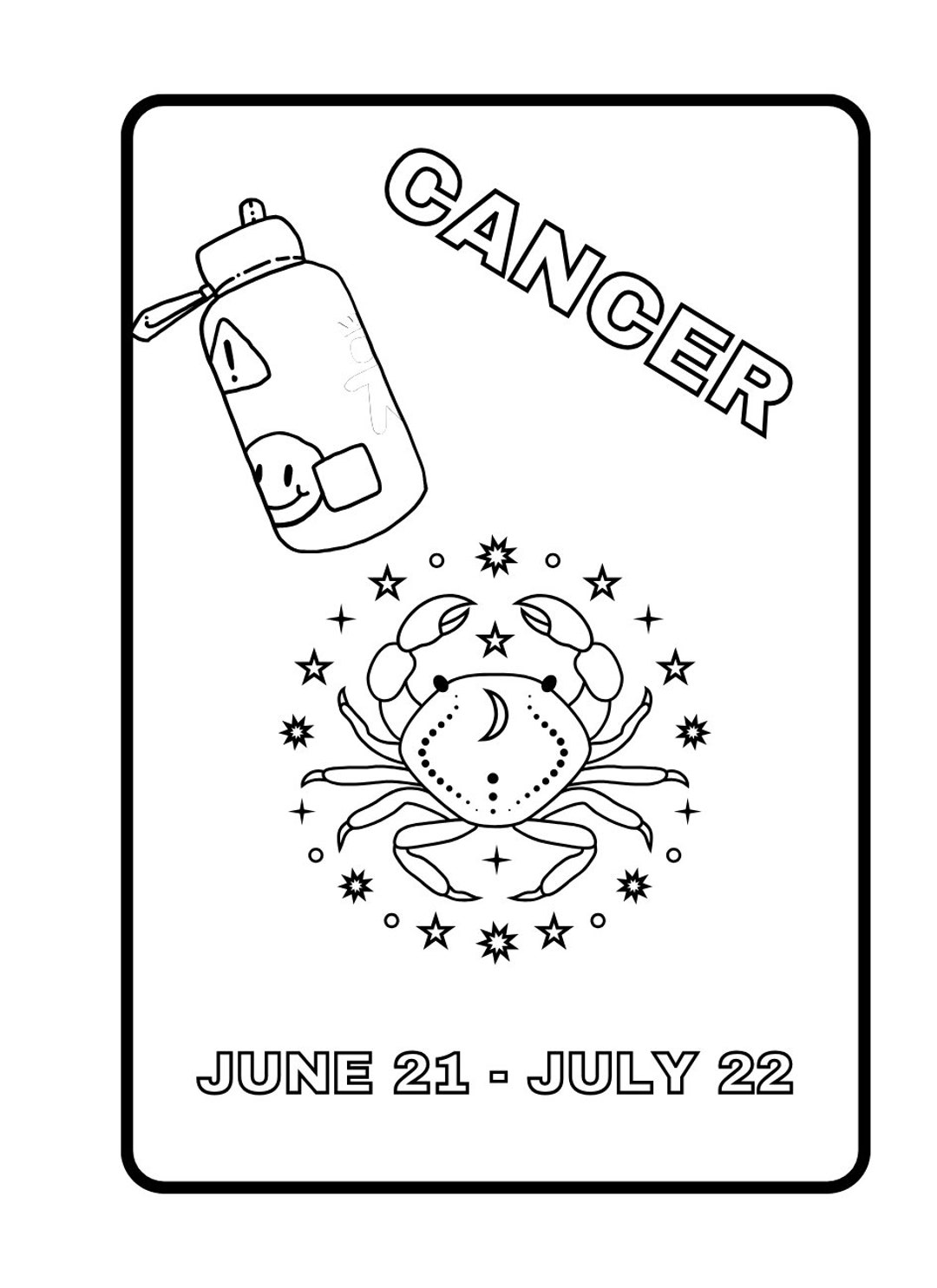Cancer Zodiac Coloring Page - Etsy