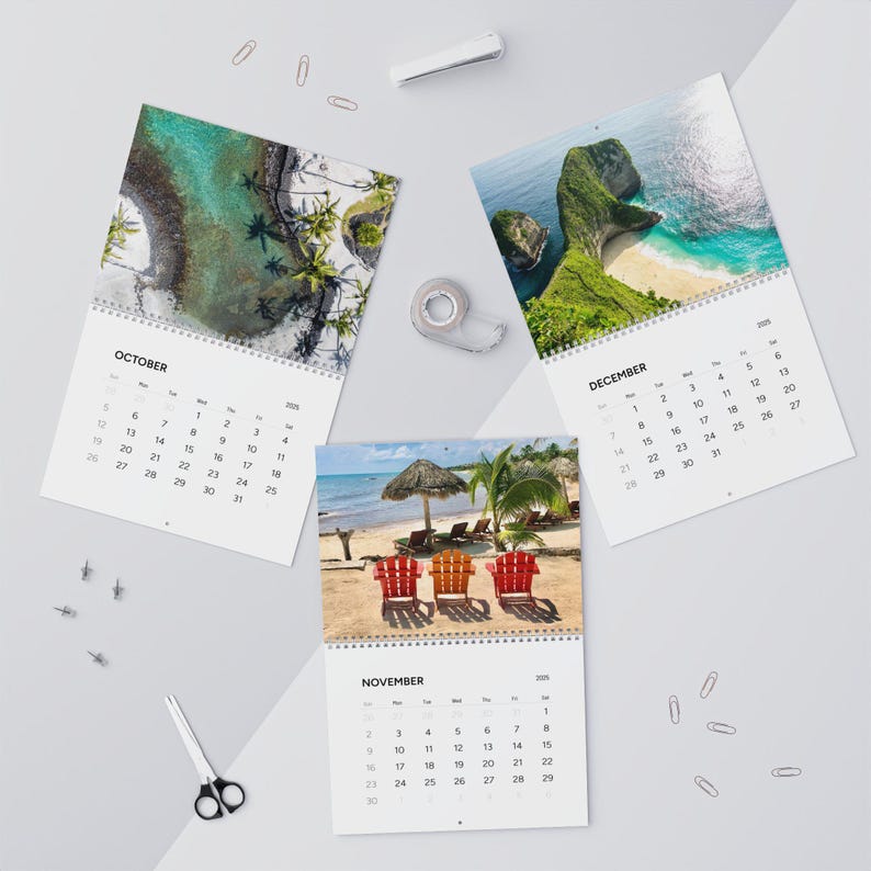 Beautiful Beaches Calendar 2025 | Beaches Calendar | Wall Calendar 2025 ...