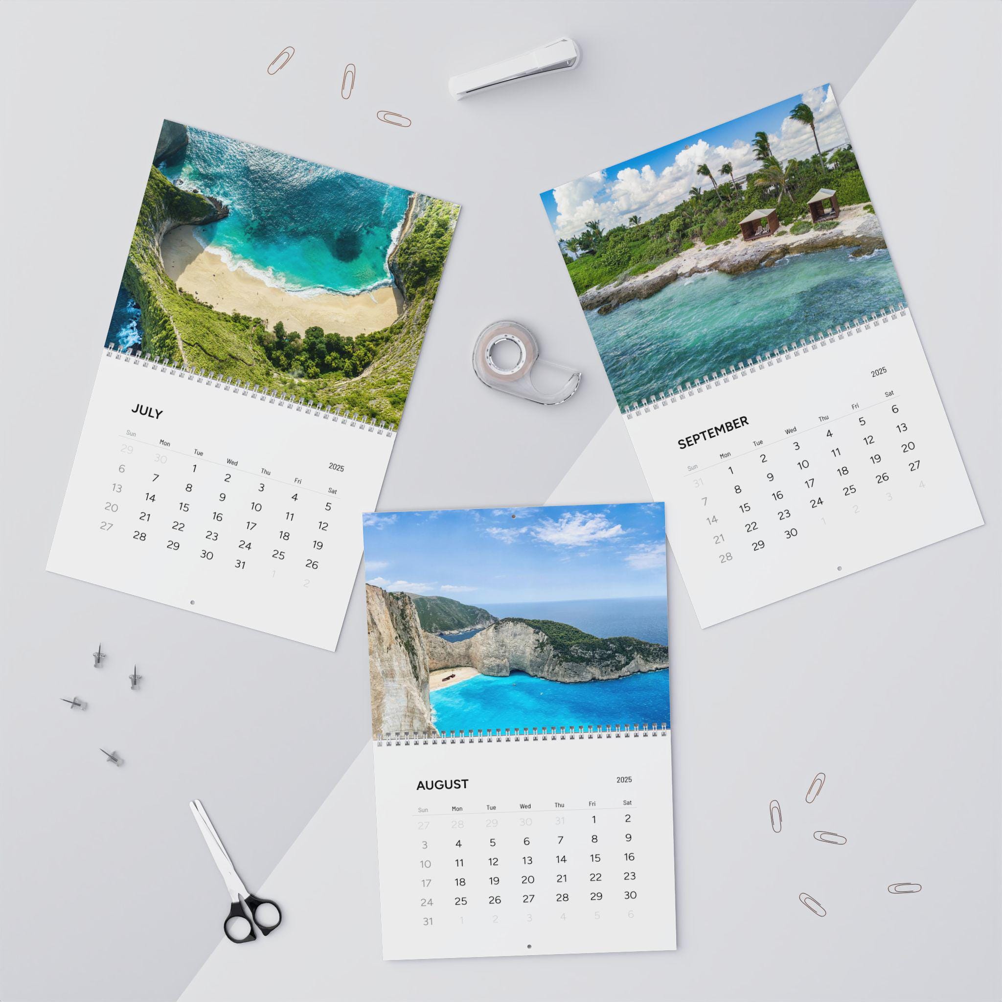 Beautiful Beaches Calendar 2025 | Beaches Calendar | Wall Calendar 2025 ...