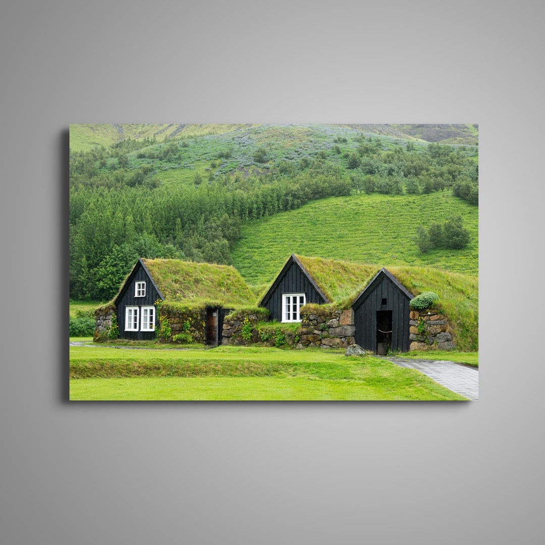 Black Houses Iceland | Wall Art Canvas | Iceland Photo Canvas | Fine ...