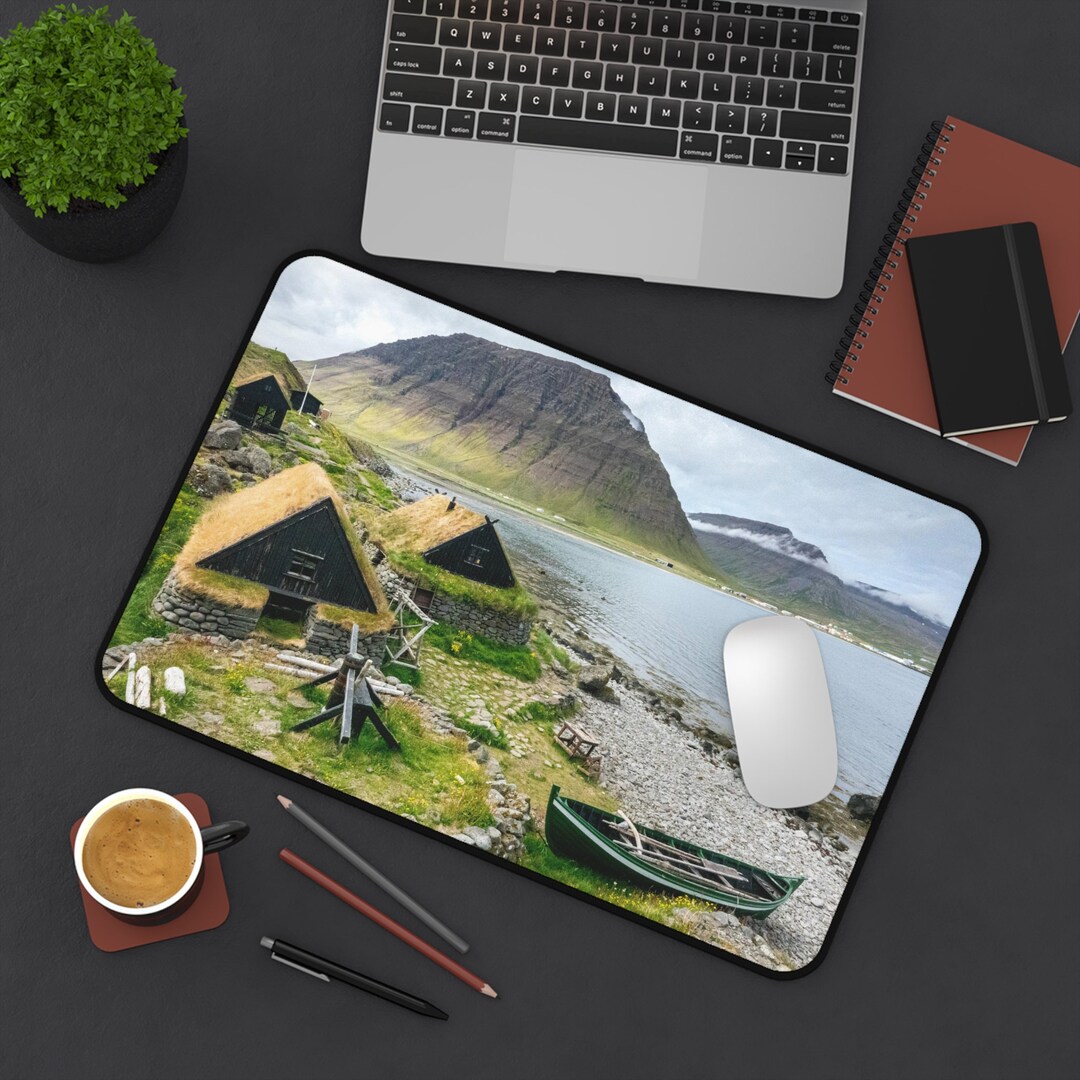 Viking Village Iceland Desk Mat | Full Desk Mouse Pad| XL Gaming Desk ...