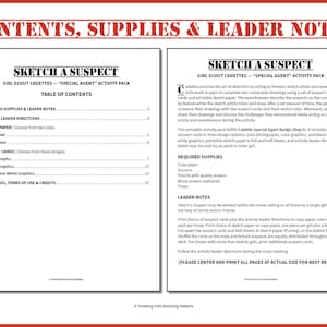 Girl Scout Cadettes: "special Agent" Printable Activity Pack | Sketch ...