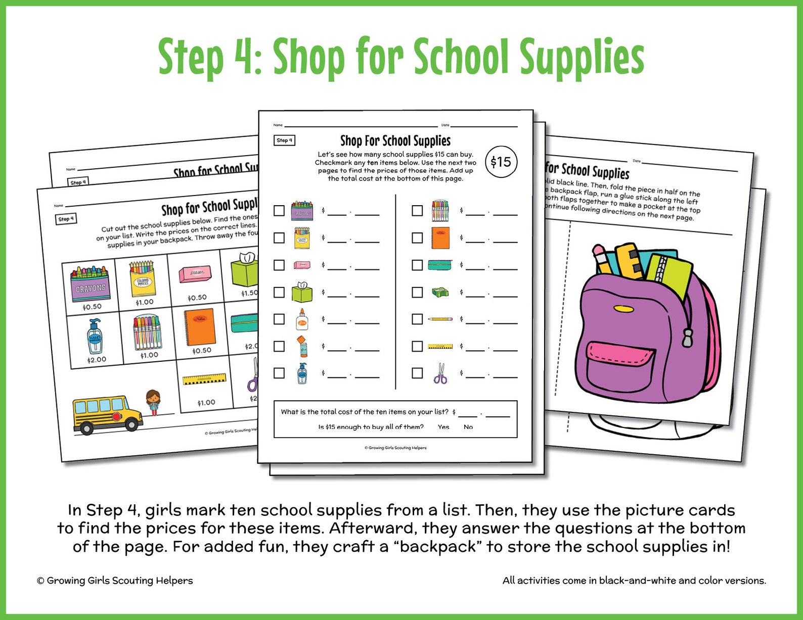 Girl Scout Brownies: "money Manager" Printable Activity Book | Badge ...