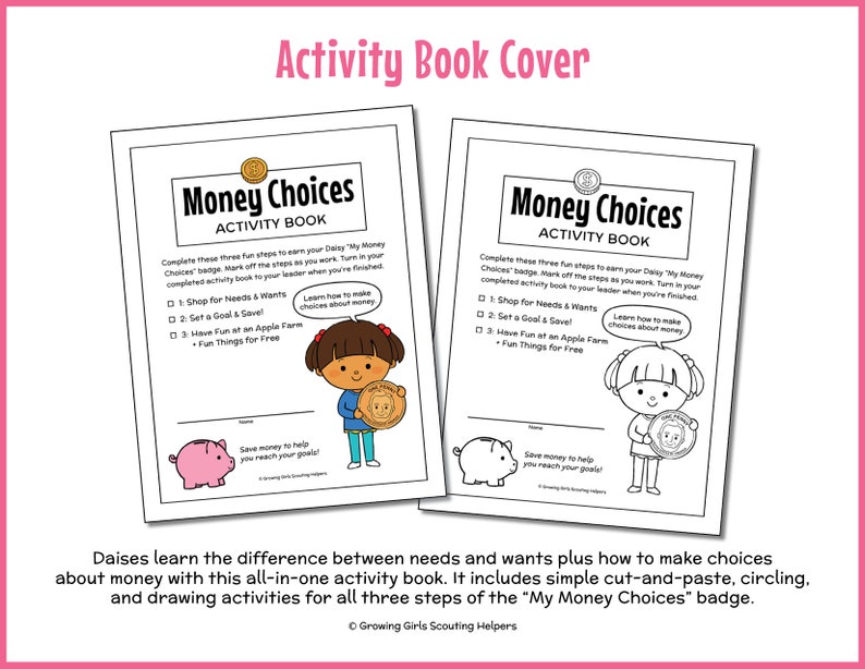 Girl Scout Daisies: my Money Choices Printable Activity Book Badge ...